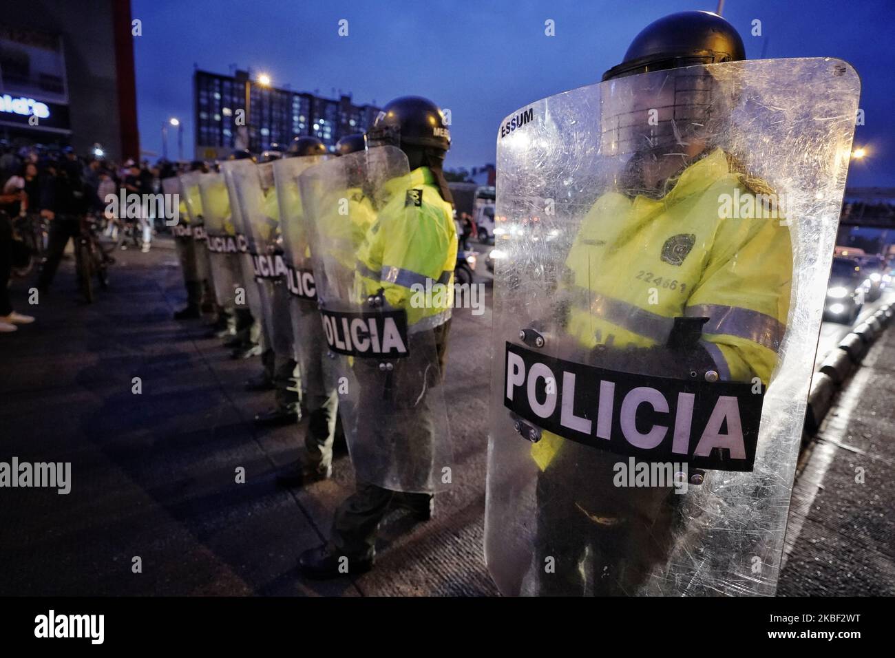 Colombian police patrol the streets during National strike against ...