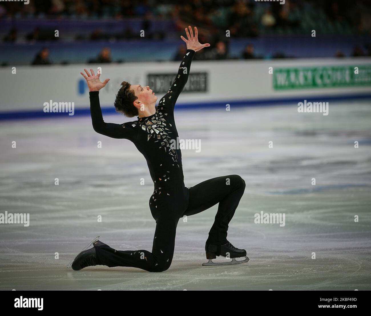 Alexander Lebedev of Belarus during Short Programme for Men at ISU ...