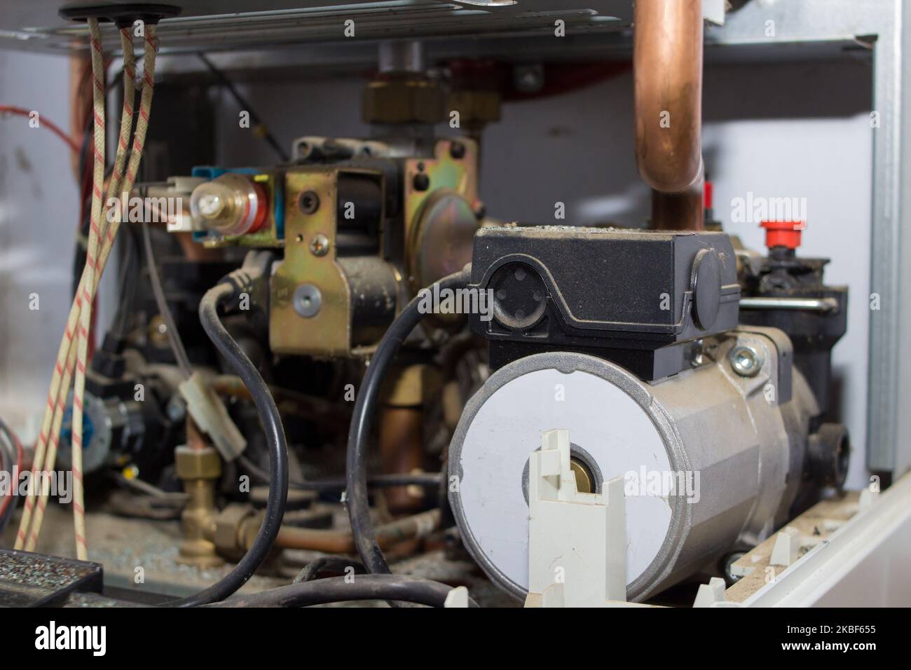 the inside of the gas boiler disassembled for repair Stock Photo - Alamy