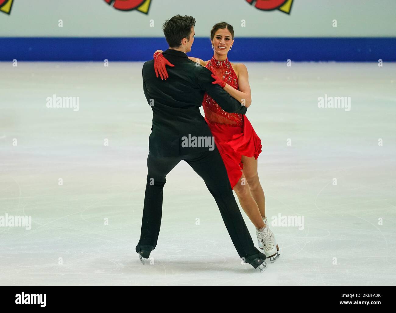 Tina Garabedian and Simon Proulx Senecal of Armenia in action during ...