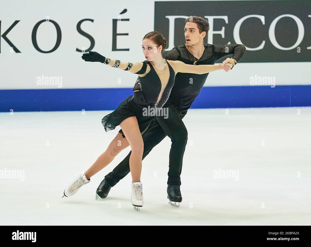 Evgeniia Lopareva and Geoffrey Brissaud of France in action during Ice ...