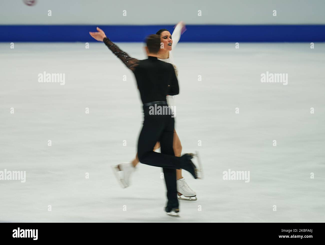 Charlene Guignard and Marco Fabbri of Italy in action during Ice Dance ...