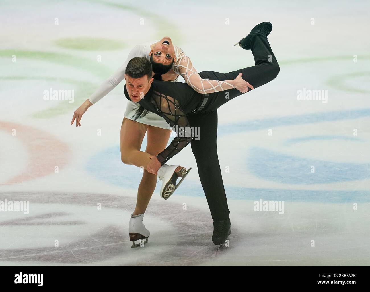 Charlene Guignard and Marco Fabbri of Italy in action during Ice Dance ...