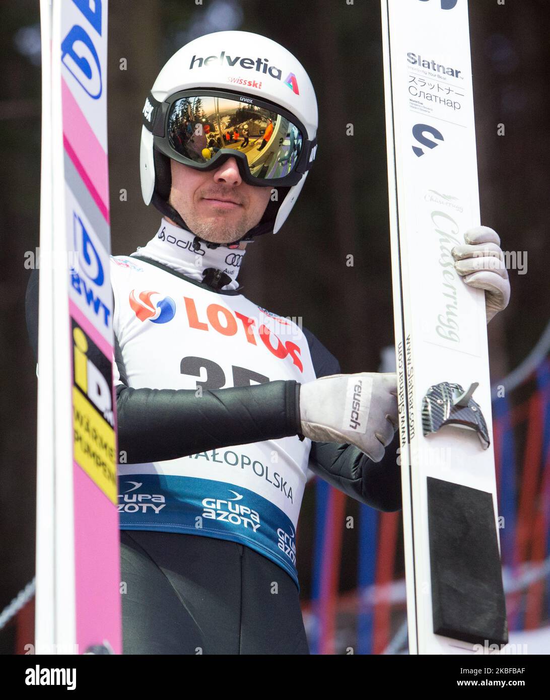 Simon Ammann (SUI) during team competition of the FIS Ski jumping World ...