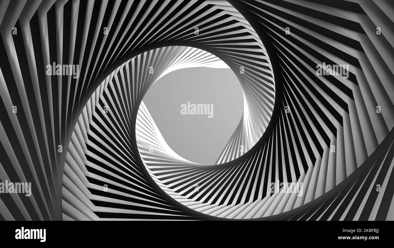 3d Grayscale Rendering Of Abstract Spiral Structure A Simple Minimal And Modern Or