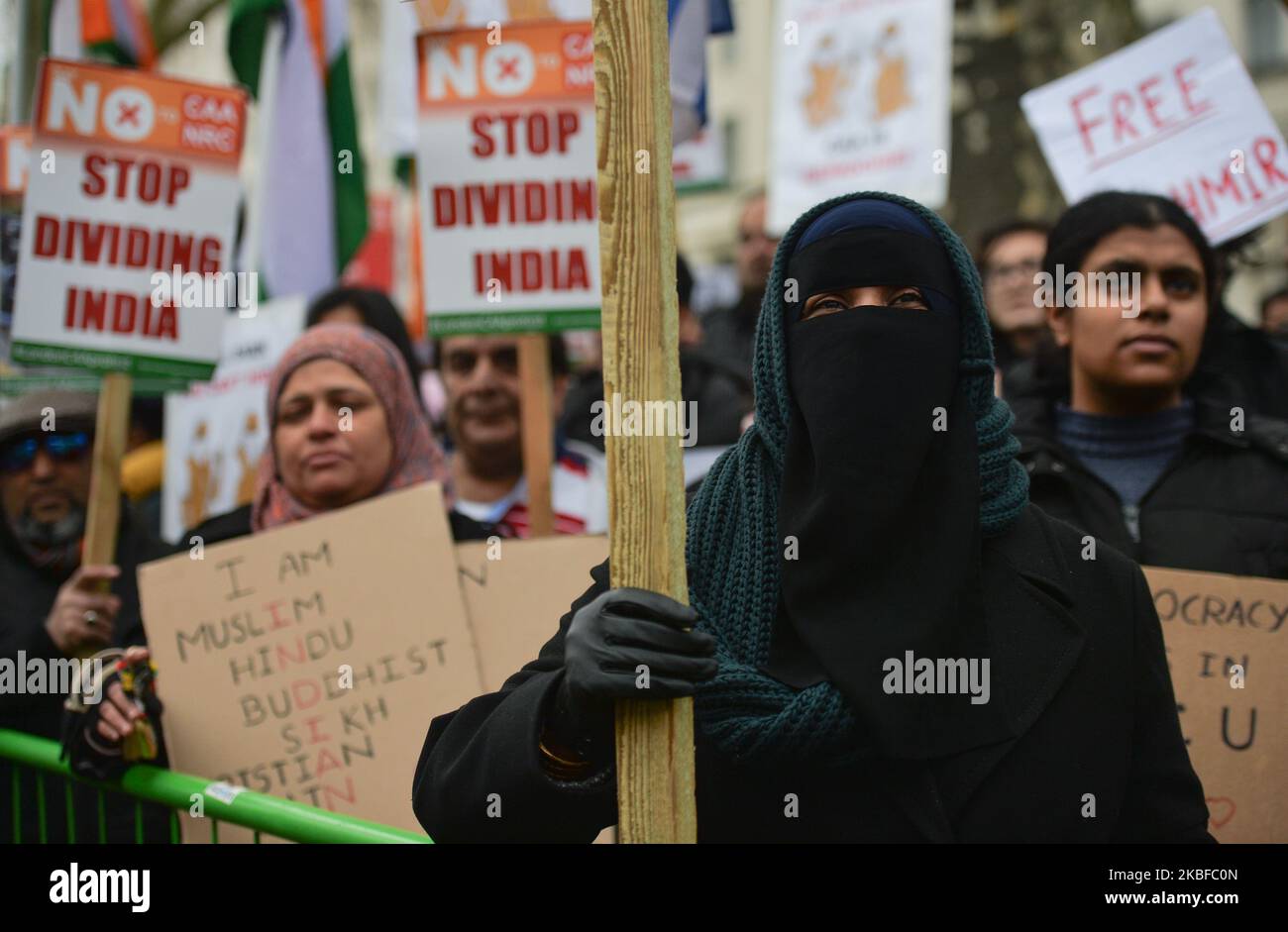 Activists during the Protest Against Modi's Fascism in India, seen ...