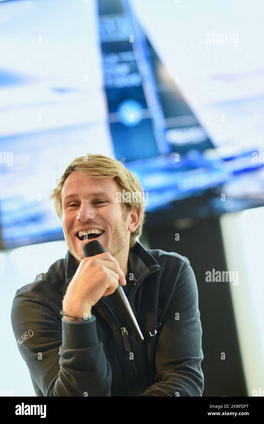 Saint-Malo, France on November 2, 2022. French skipper Francois Gabart ...