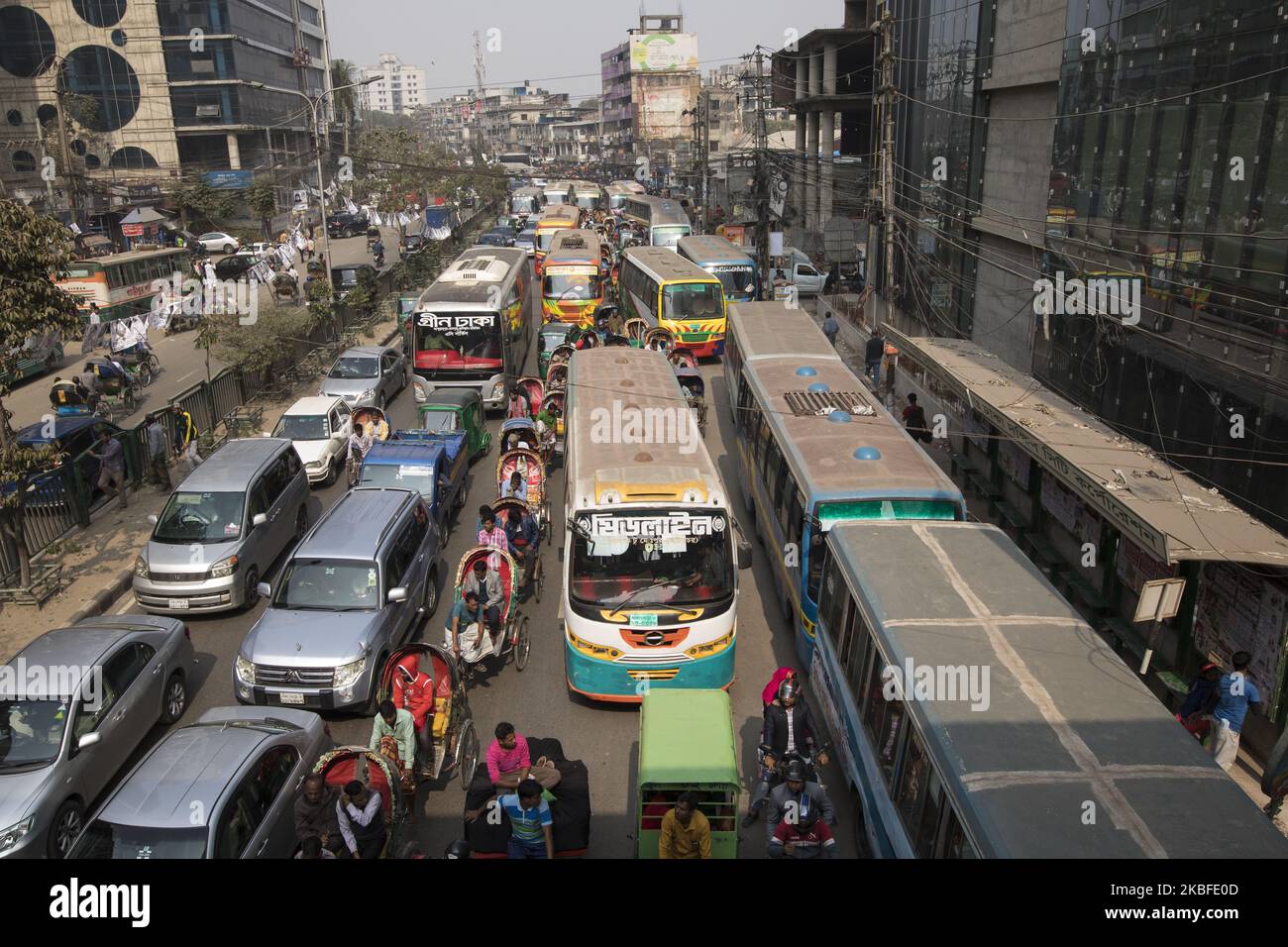 Traffic jam in capital city Dhaka. (Photo by Zakir Hossain Chowdhury ...