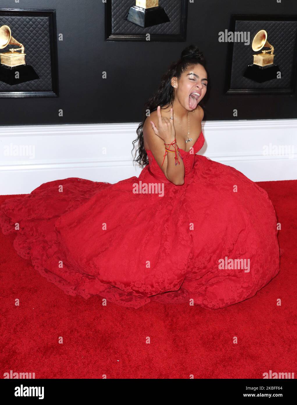 LOS ANGELES, CALIFORNIA, USA - JANUARY 26: Jessie Reyez arrives at the 62nd Annual GRAMMY Awards ...