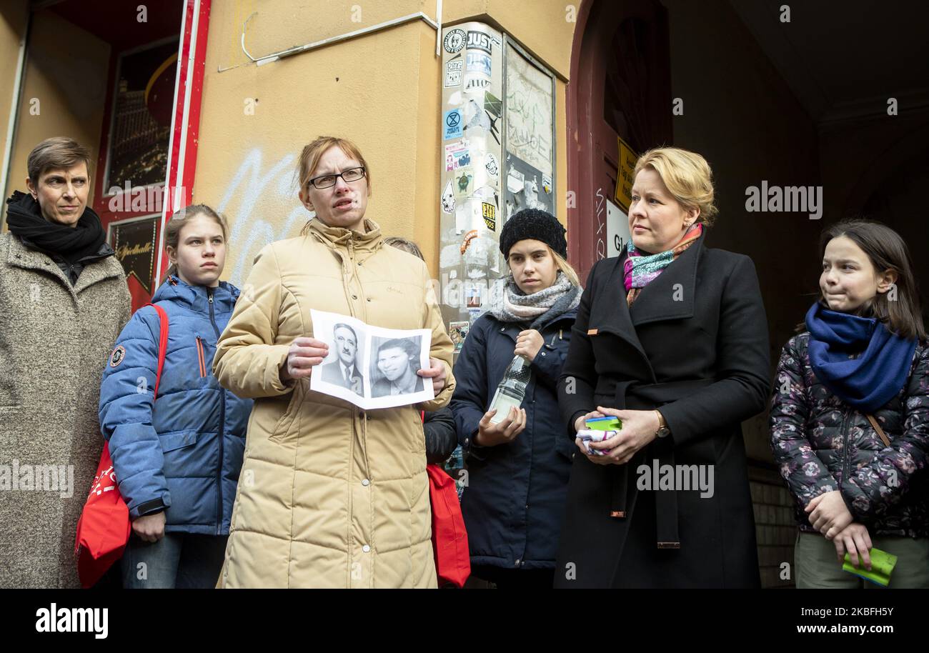 Cleaning action of stolperstein installation hi-res stock photography ...