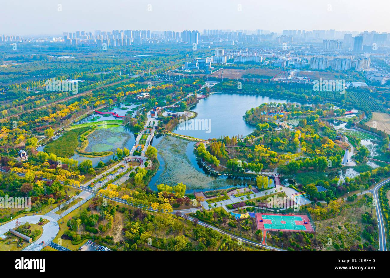 Aerial photos show beautiful autumn views in People's Park and Yuzhu ...