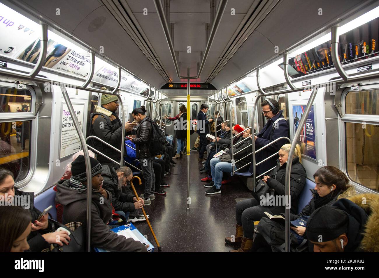 Daily life in New York City, NYC of the subway commuting on 23 January ...