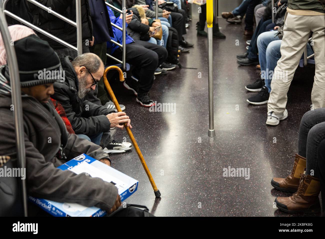 Daily life in New York City, NYC of the subway commuting on 23 January ...