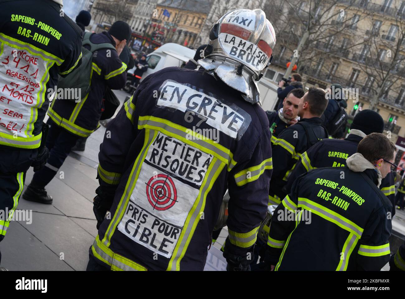The firefighters demonstrated in Paris, France on January 28, 2020 to ...