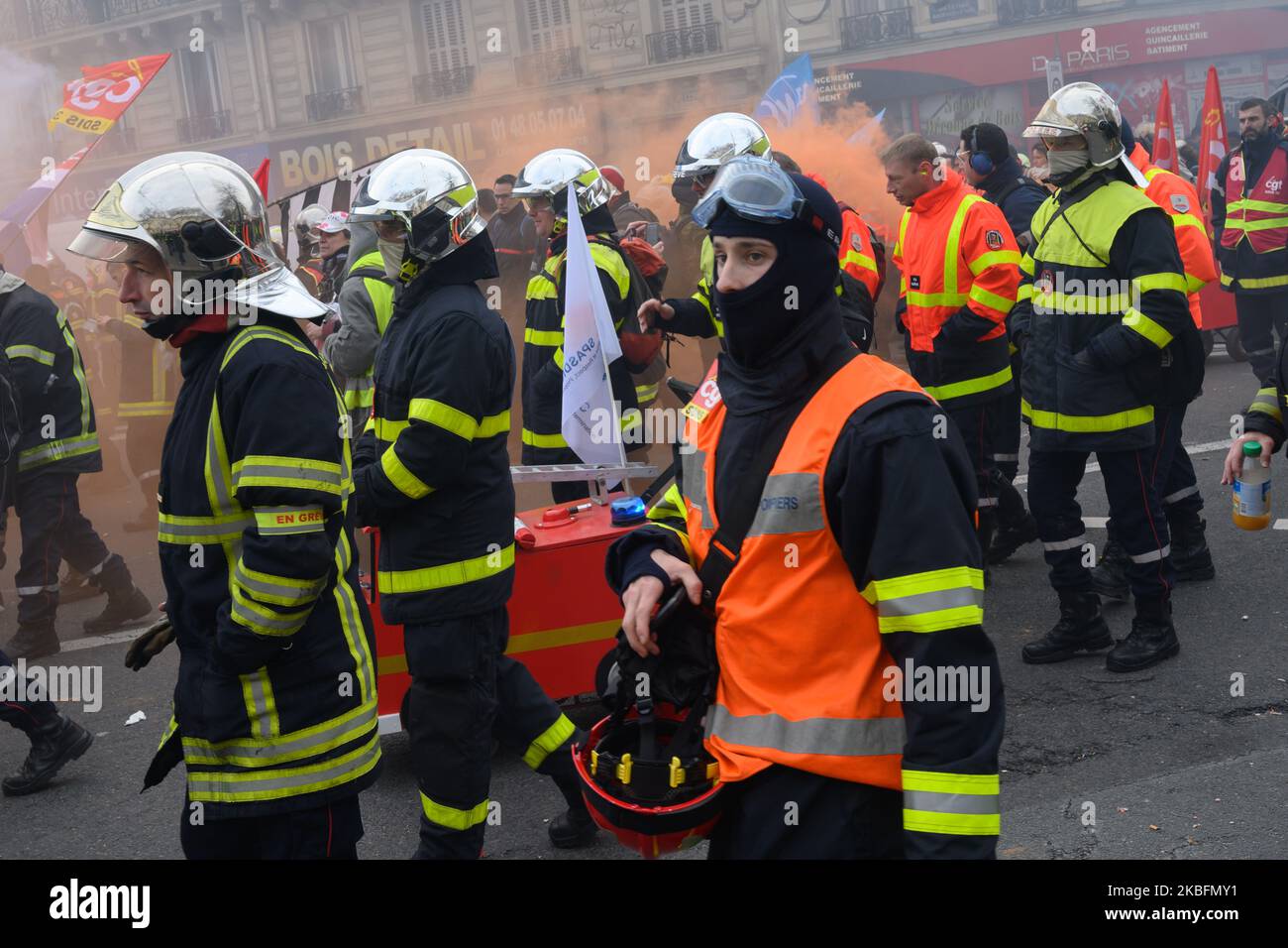 The firefighters demonstrated in Paris, France on January 28, 2020 to ...