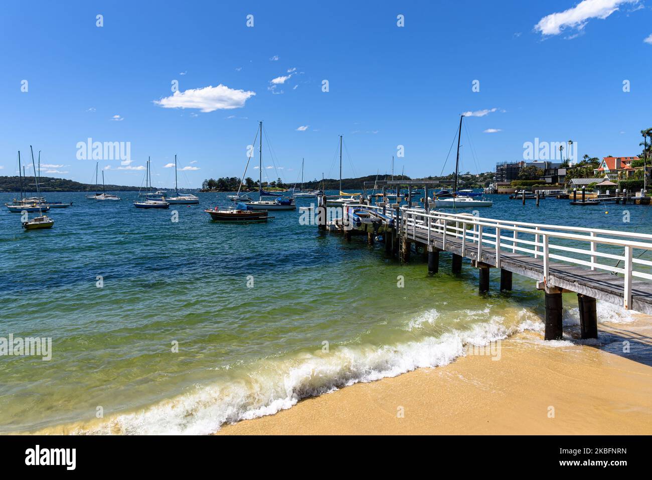 The jetty at Lady Martins Beach in Point Piper, Sydney, Australia Stock ...