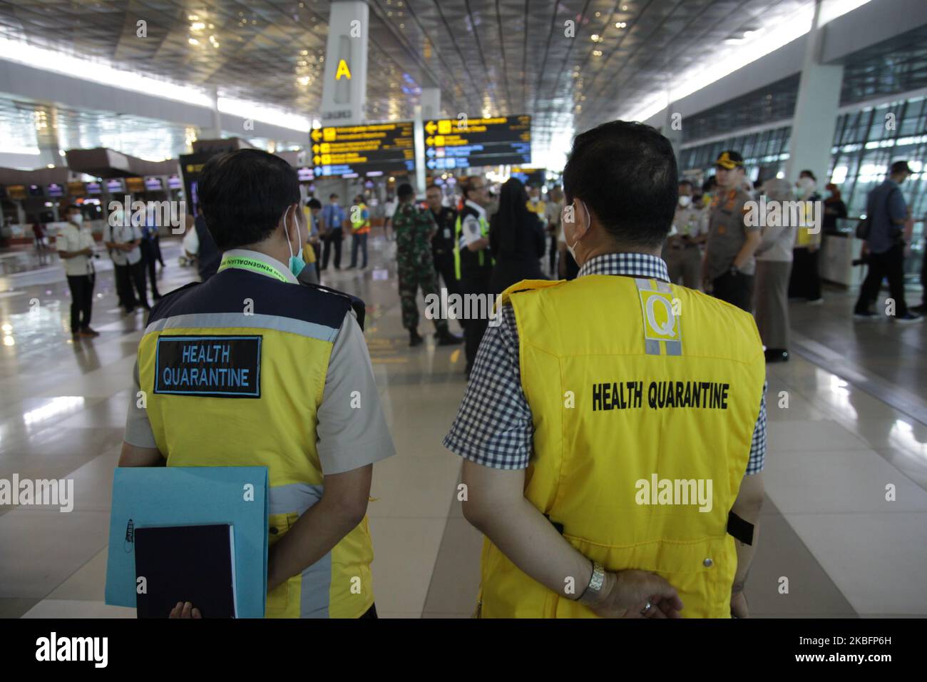 The Health Quarantine officers of Soekarno-Hatta International Airport ...