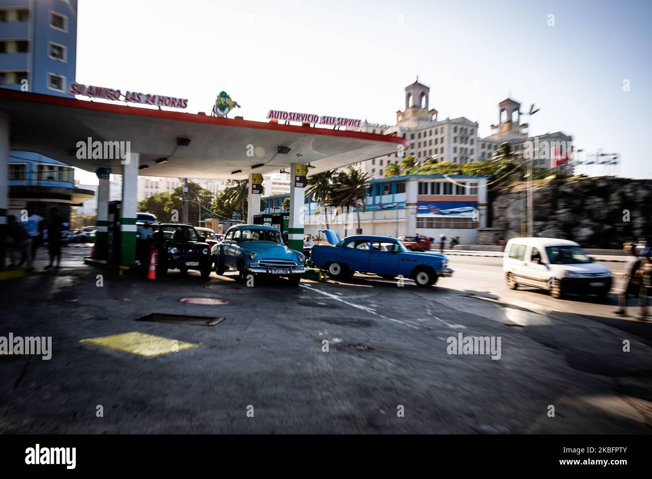 A view of Petrol Station in Havana, Cuba, on January 16, 2020. The city ...