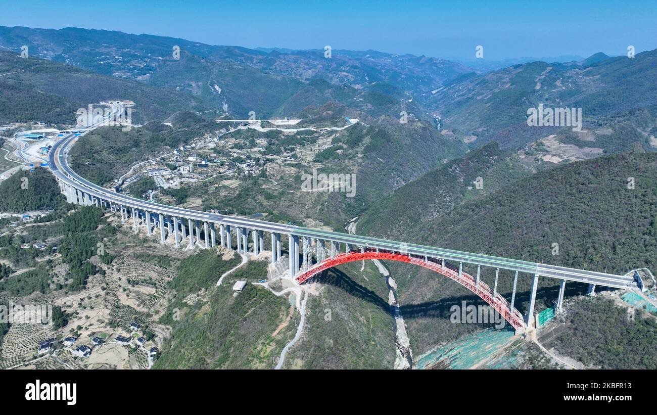 Aerial photos show the construction of the Dafaqu Grand Bridge has been ...