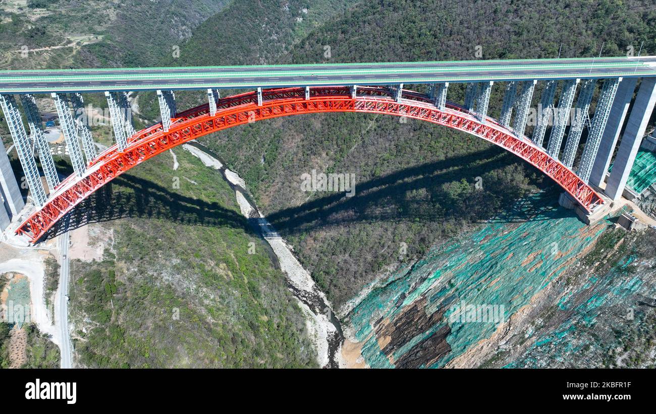 Aerial photos show the construction of the Dafaqu Grand Bridge has been ...