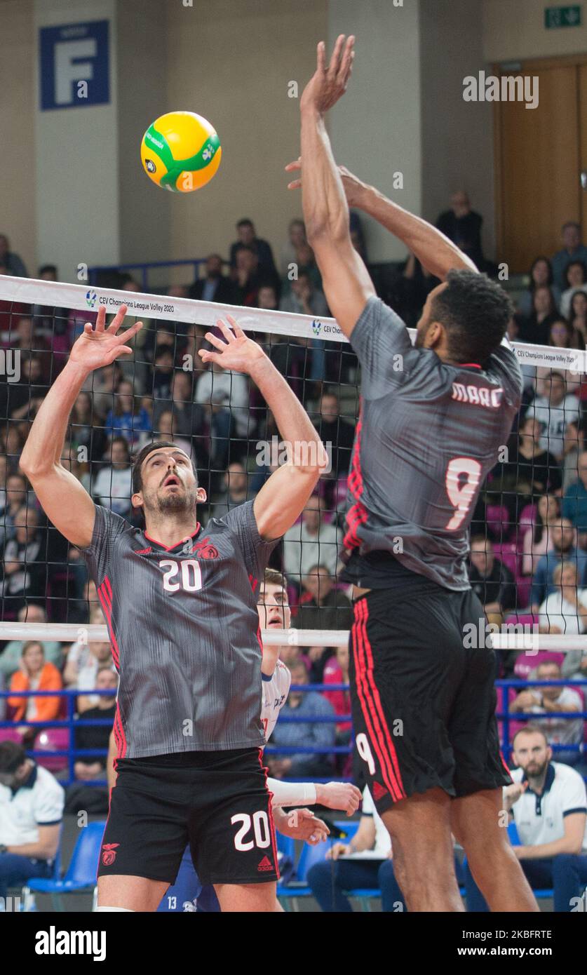 Nuno Miguel Araujo Pinheiro (Benfica),Marc-Anthony Honore (Benfica) during the EV Champions ...