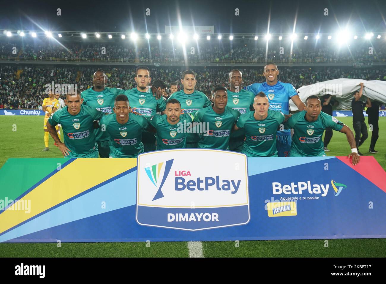 The Equidad team poses for the photo before the game against Atletico ...