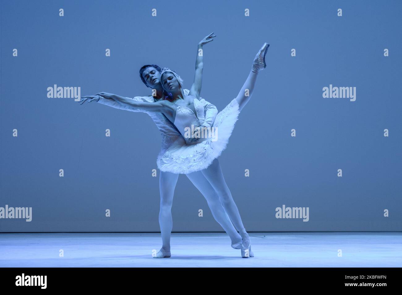 The Ballet dancers are seen during the performance of 'Swan Lake' of ...