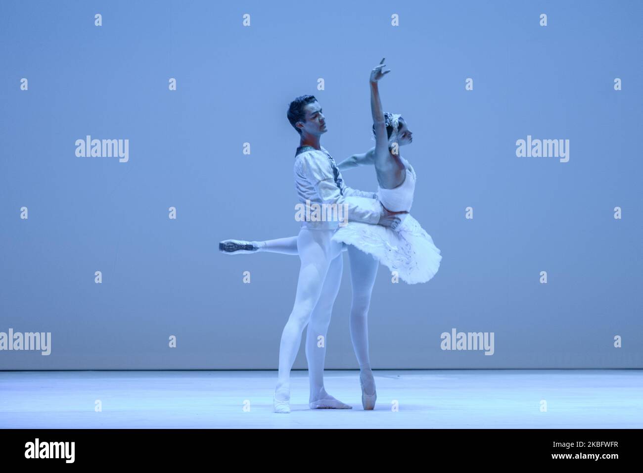 The Ballet dancers are seen during the performance of 'Swan Lake' of ...