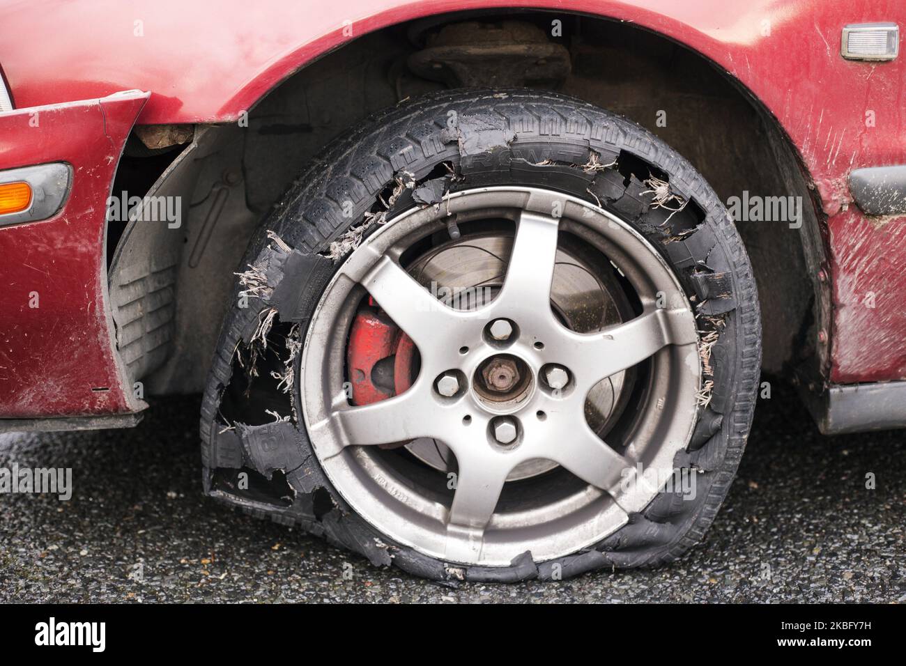 Red colour pictured damaged hi-res stock photography and images - Alamy