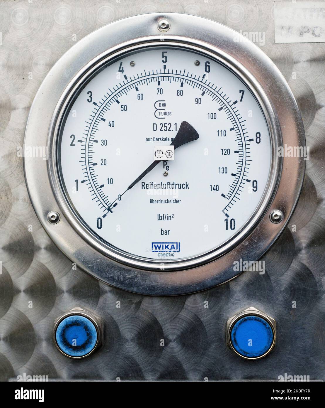 Tyres air pressure machine pictured in Prague, Czech Republic on 31 ...