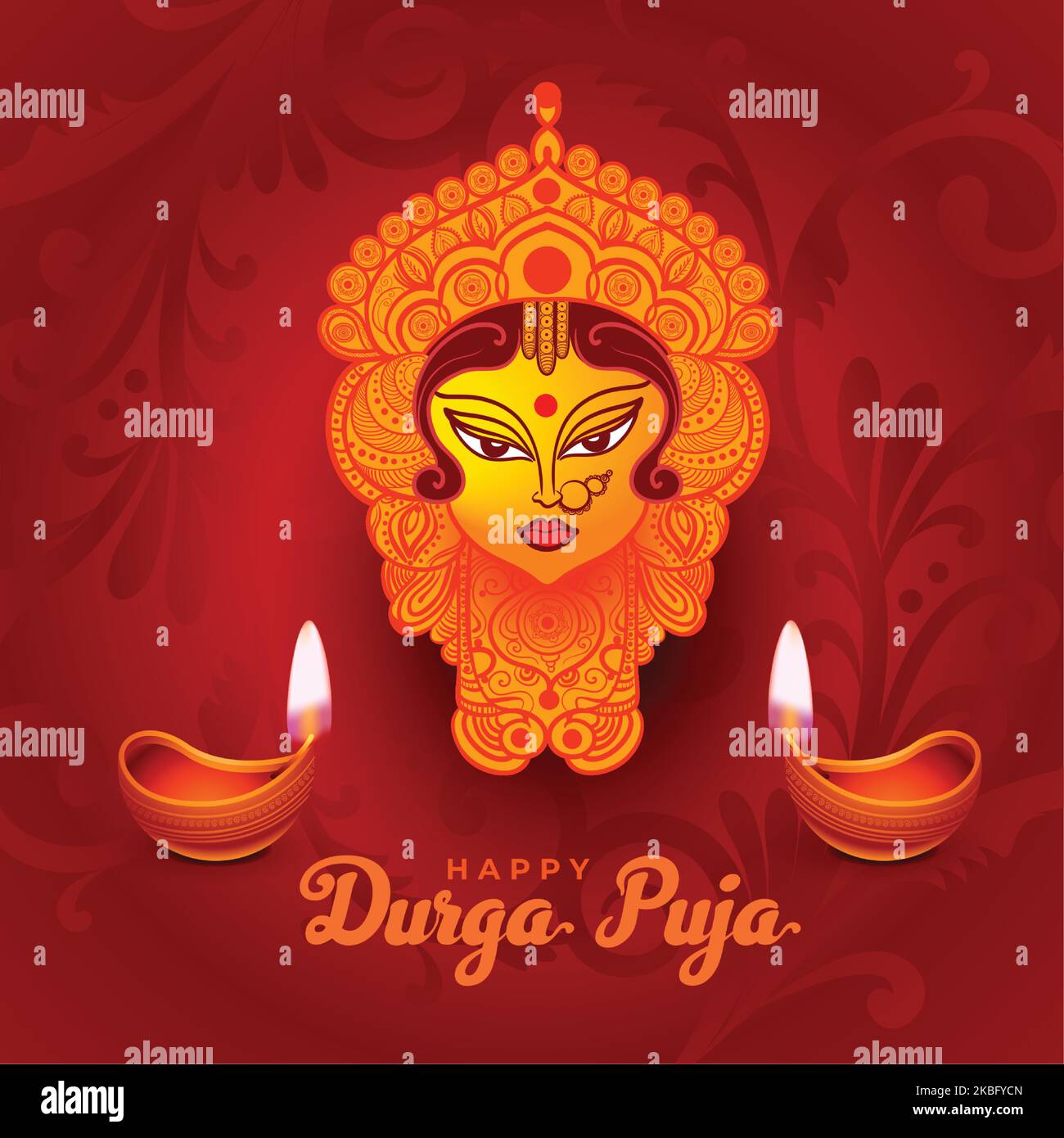 Durga puja festival goddess idol Stock Vector Images - Alamy