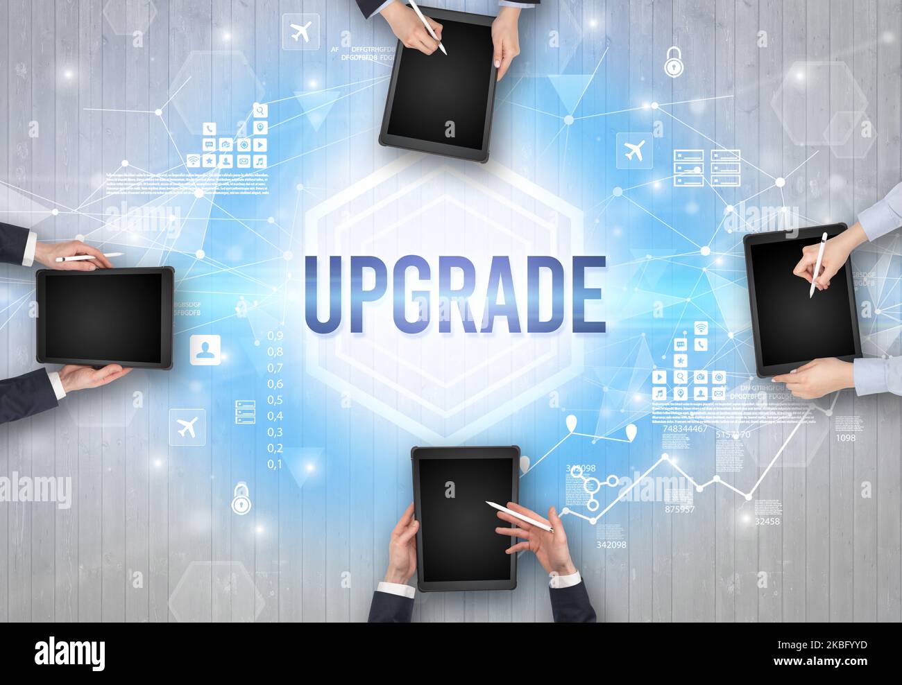 Group of Busy People Working in an Office, technology concept Stock ...