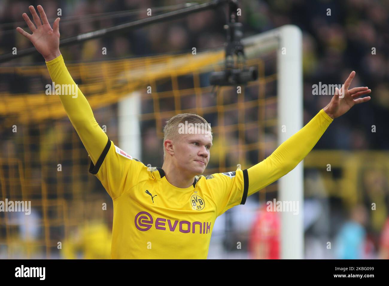 Erling Haland (Borussia Dortmund) celebrates after scoring during the ...