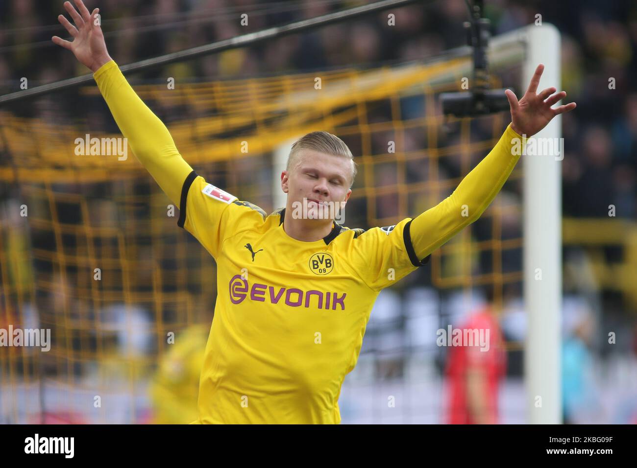 Erling Haland (Borussia Dortmund) celebrates after scoring during the ...