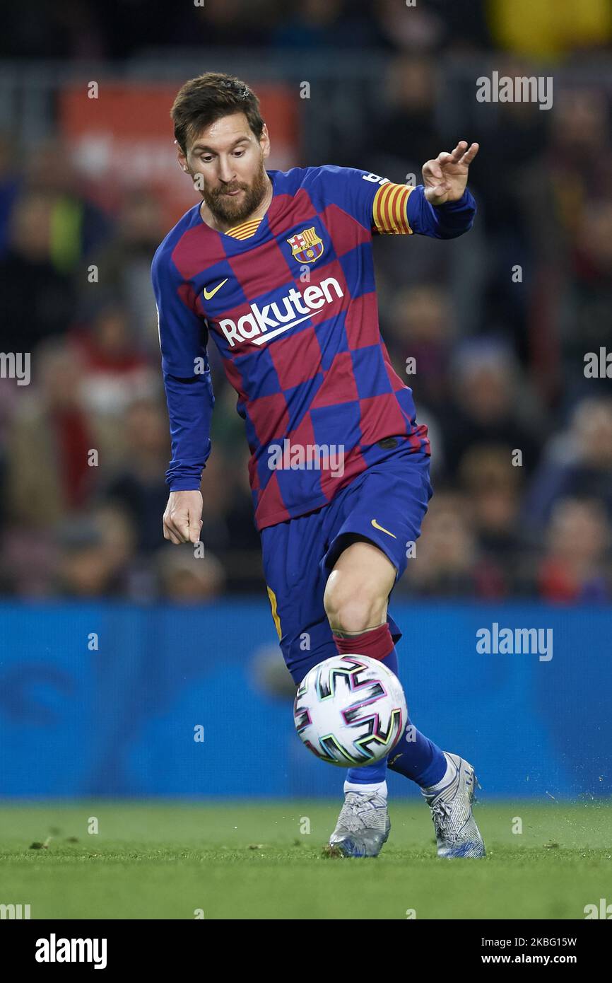 Lionel Messi of Barcelona in action during the Copa del Rey round of 16 ...