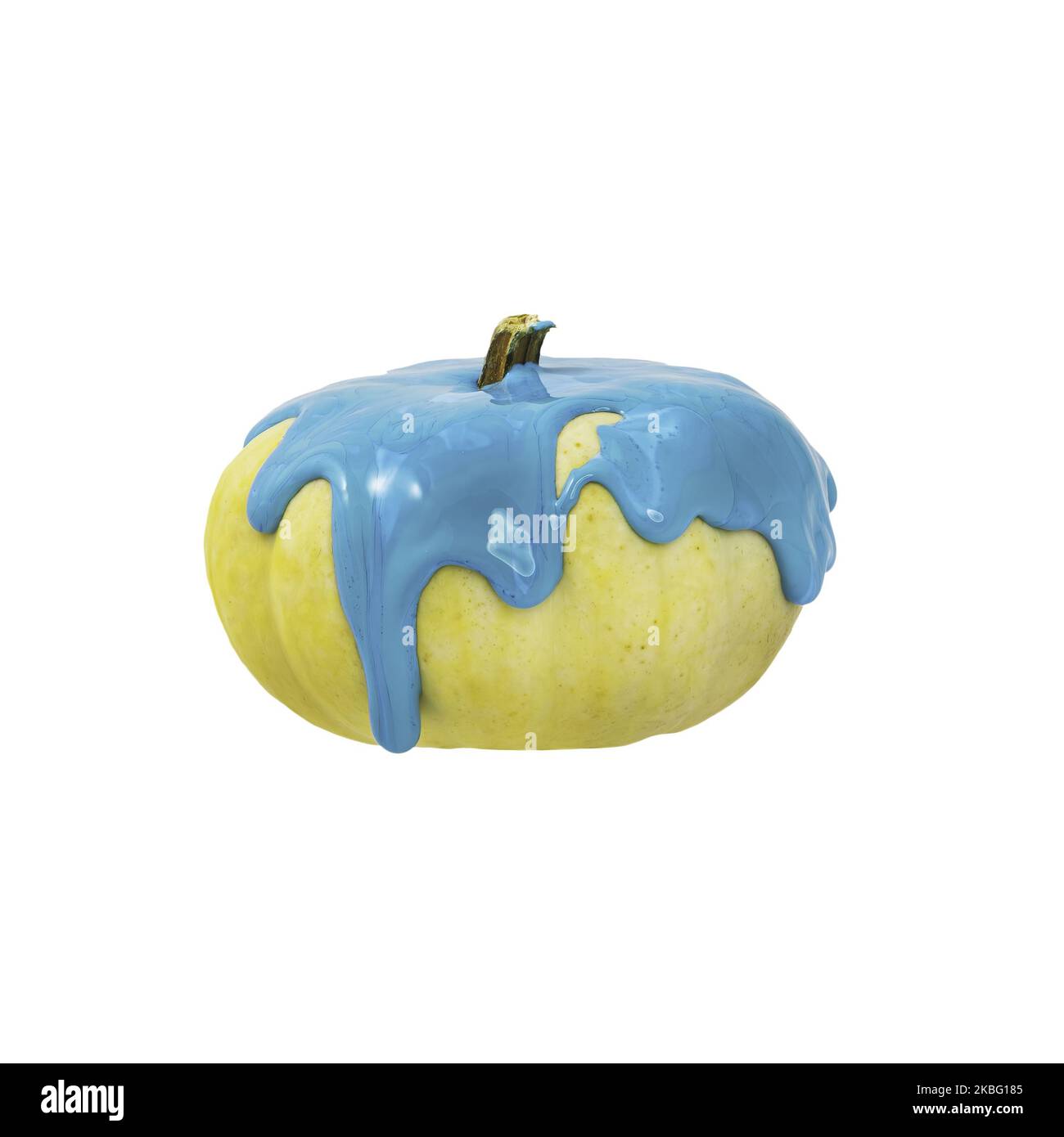 Some pumpkins with the blue color running down on a transparent ...