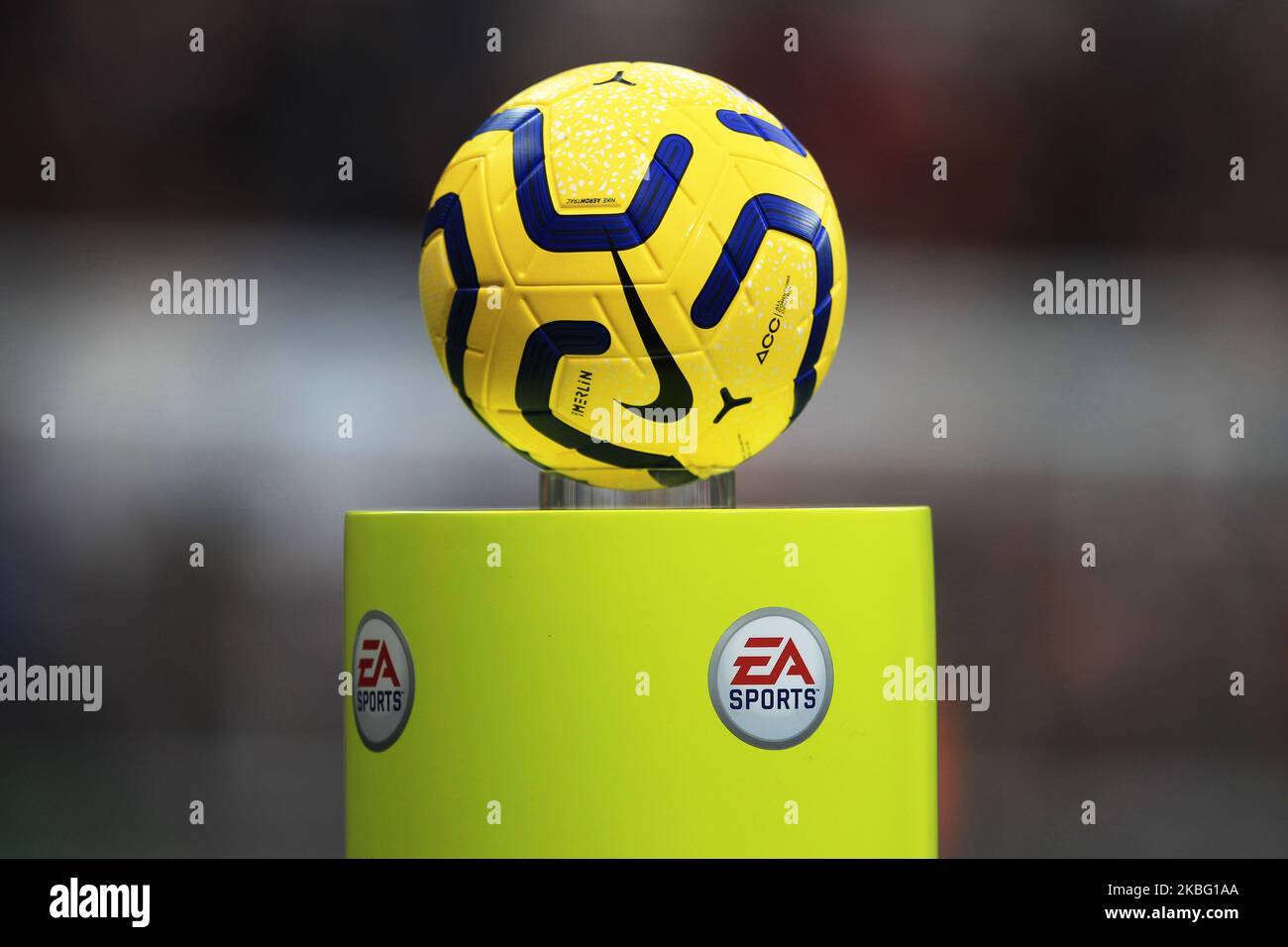A general view of the match ball during the Premier League match ...