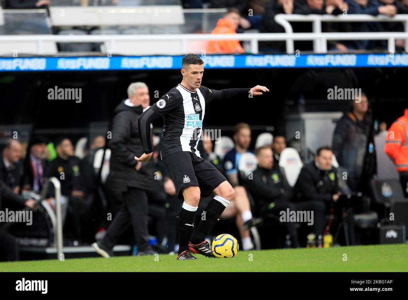 Ciaran Clark of Newcastle United during the Premier League match ...