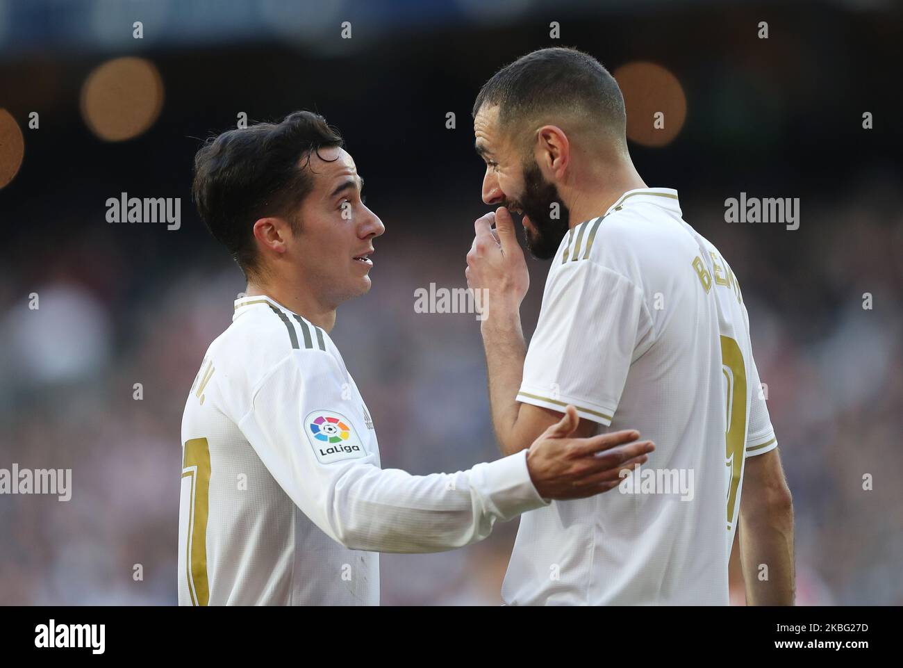 Karim Benzema and Lucas Vazquez during La Liga match between Real ...