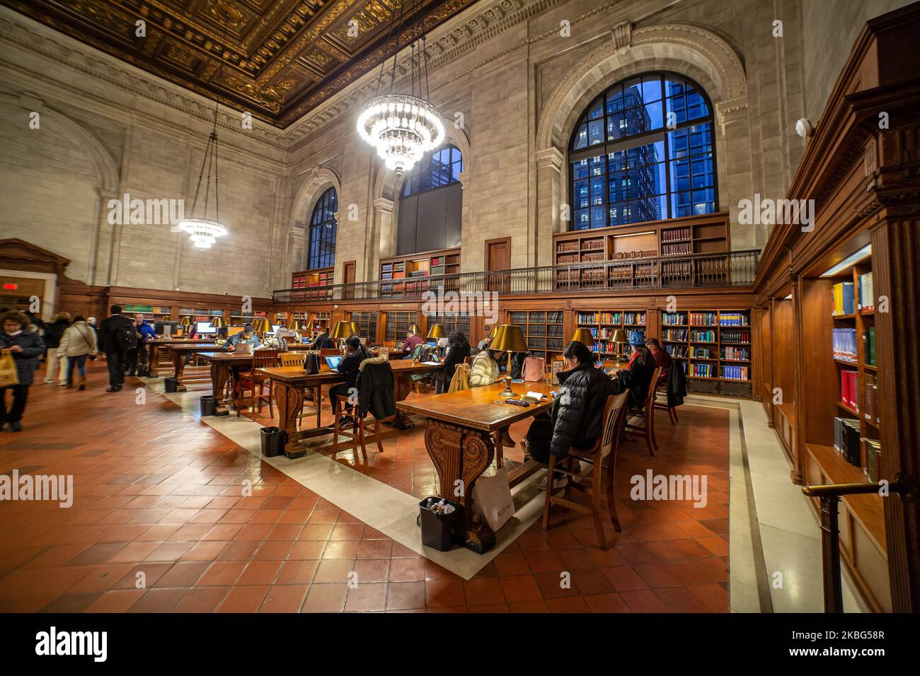 Inside the Rose Main Reading Room, the main reading room with side ...