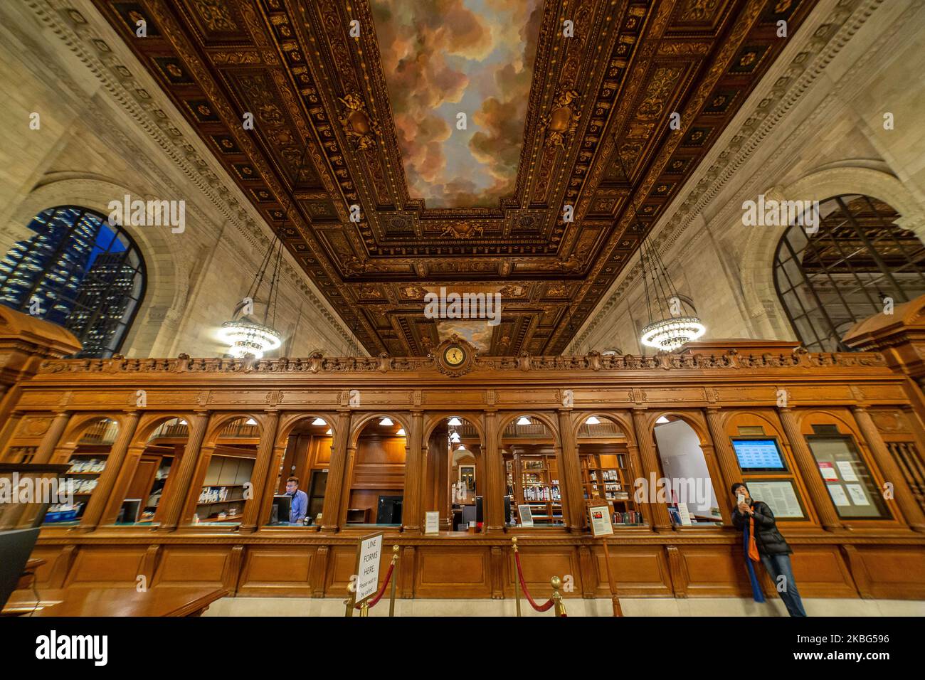 Inside the Rose Main Reading Room, the main reading room with side ...