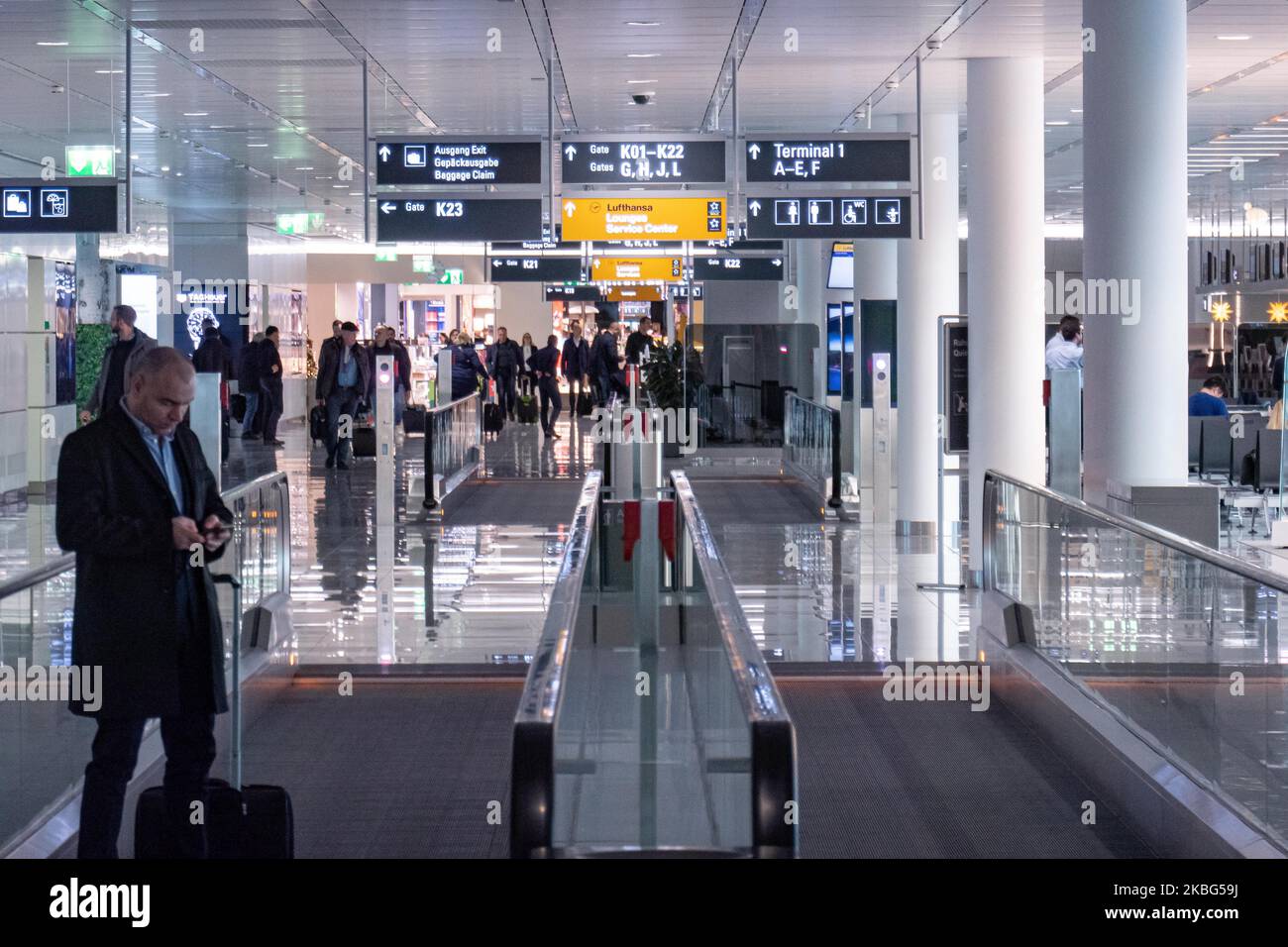 Interior of the Terminal 2 and K gates area of Munich Airport ...