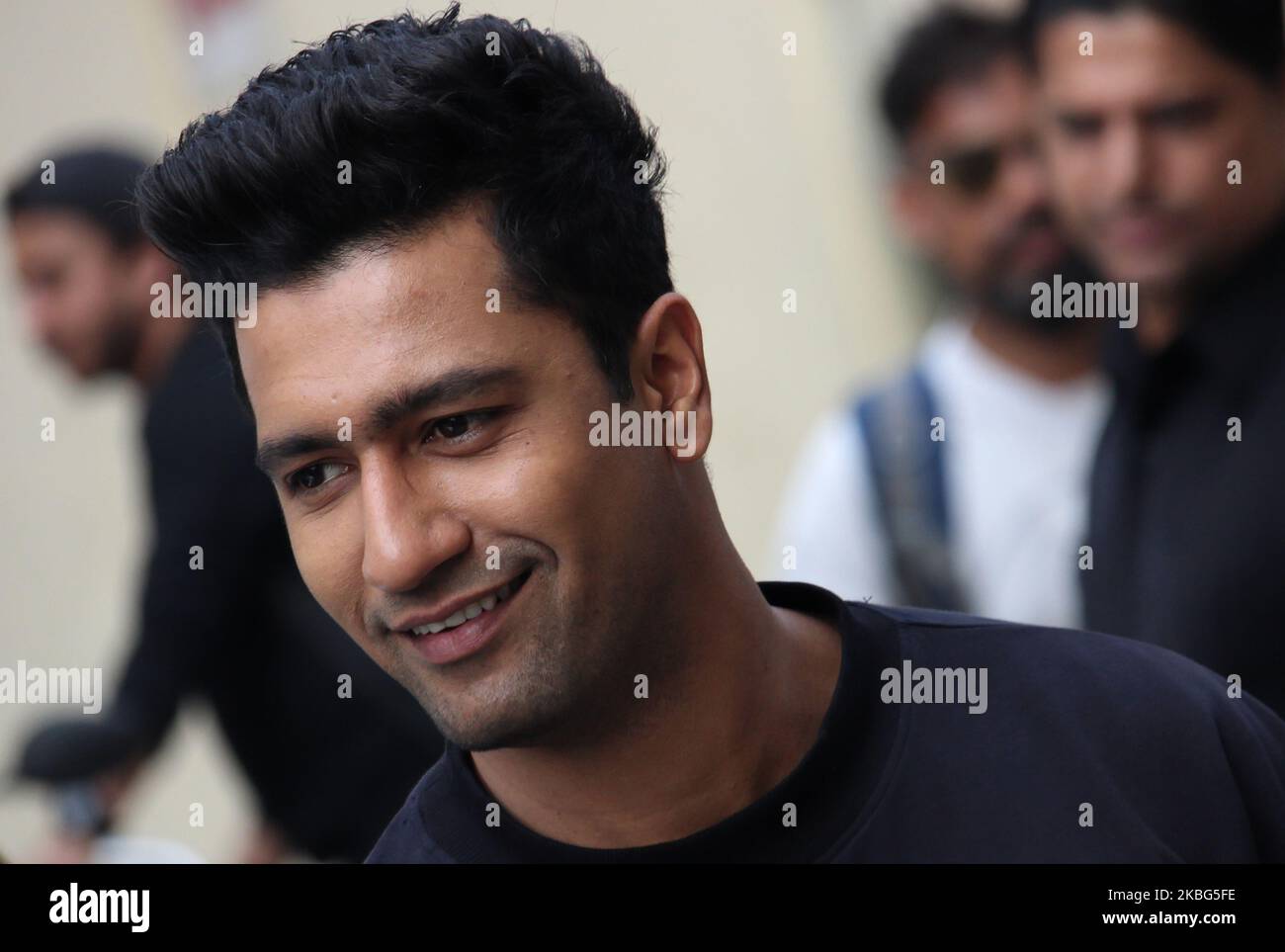 Indian actor Vicky Kaushal arrives for a trailer launch of upcoming ...
