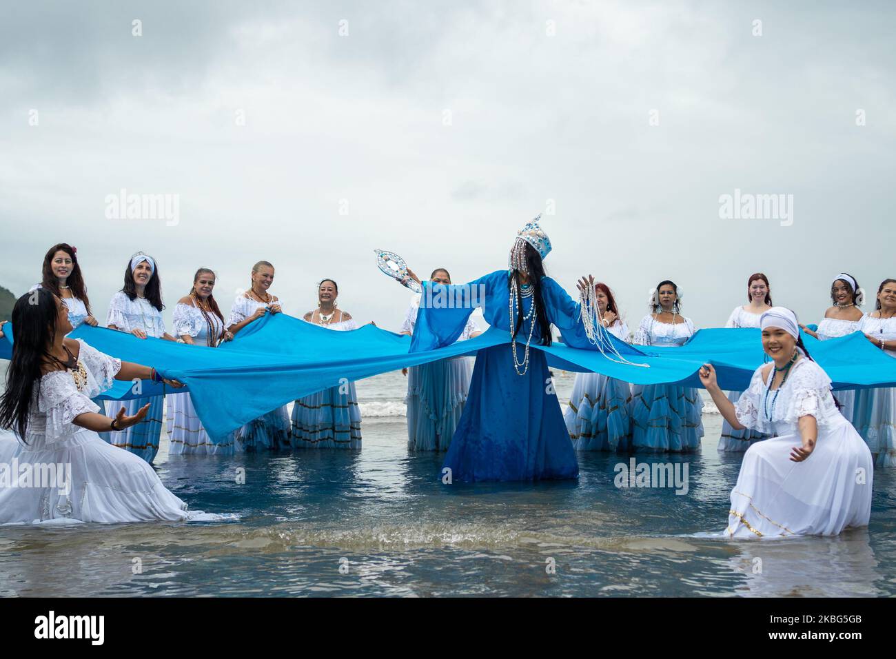 A woman dresses and interprets Iemanja during Iemanja Day (the queen of ...