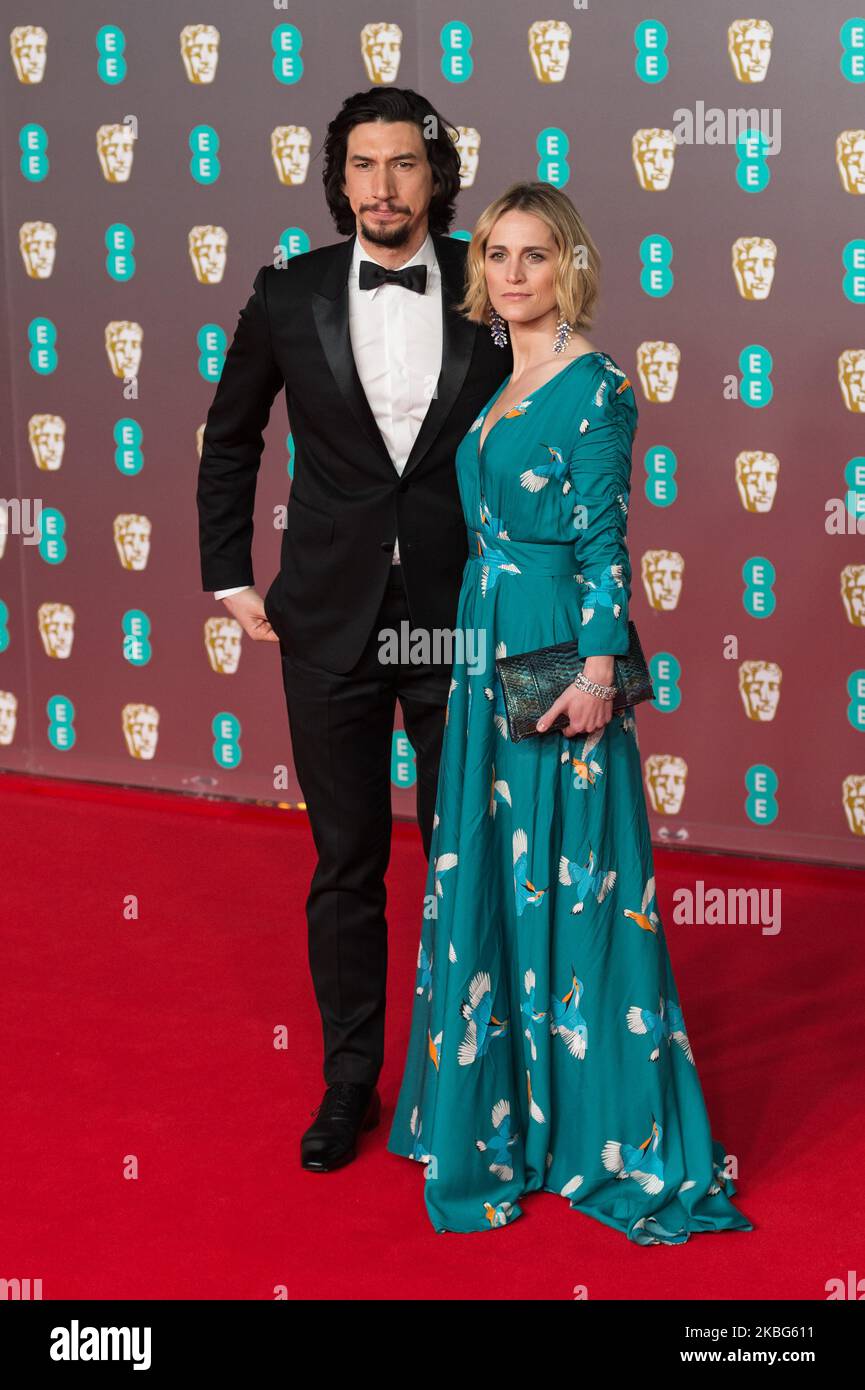 Adam Driver and Joanne Tucker attend the EE British Academy Film Awards ...