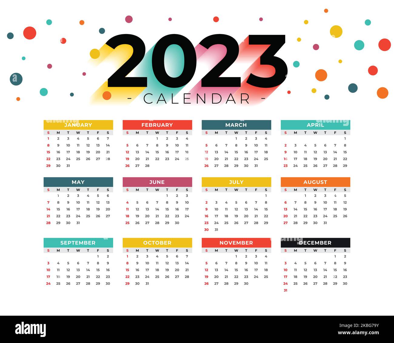 2023 calendar template Cut Out Stock Images & Pictures - Alamy