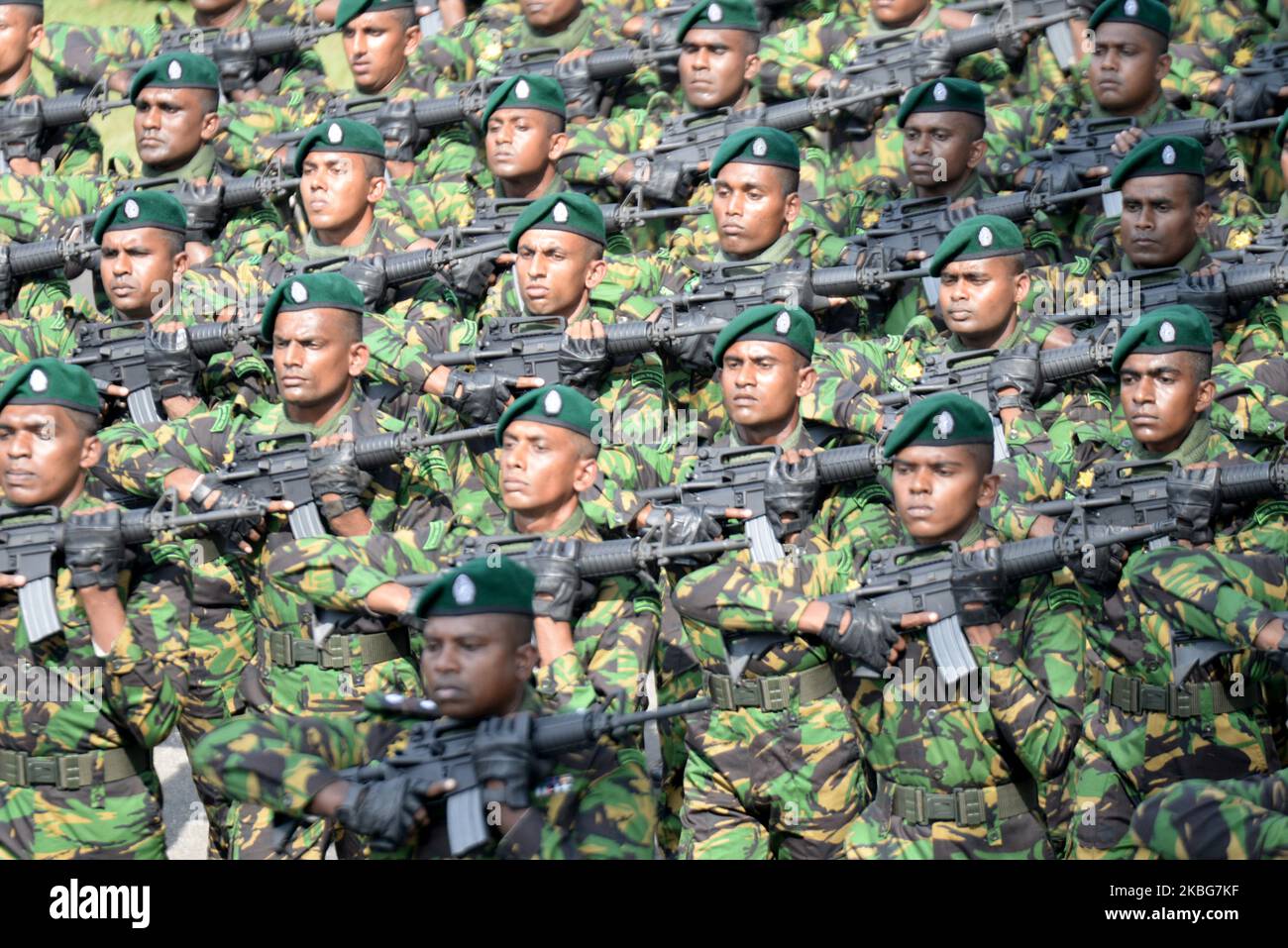 Sri Lankan military personnel march during Sri Lanka's 72nd ...