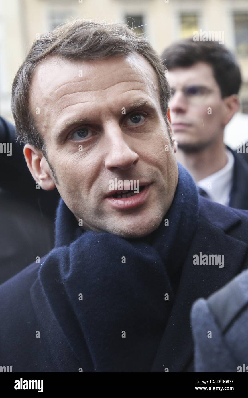 French President Emmanuel Macron during his visit in Krakow, Poland on ...