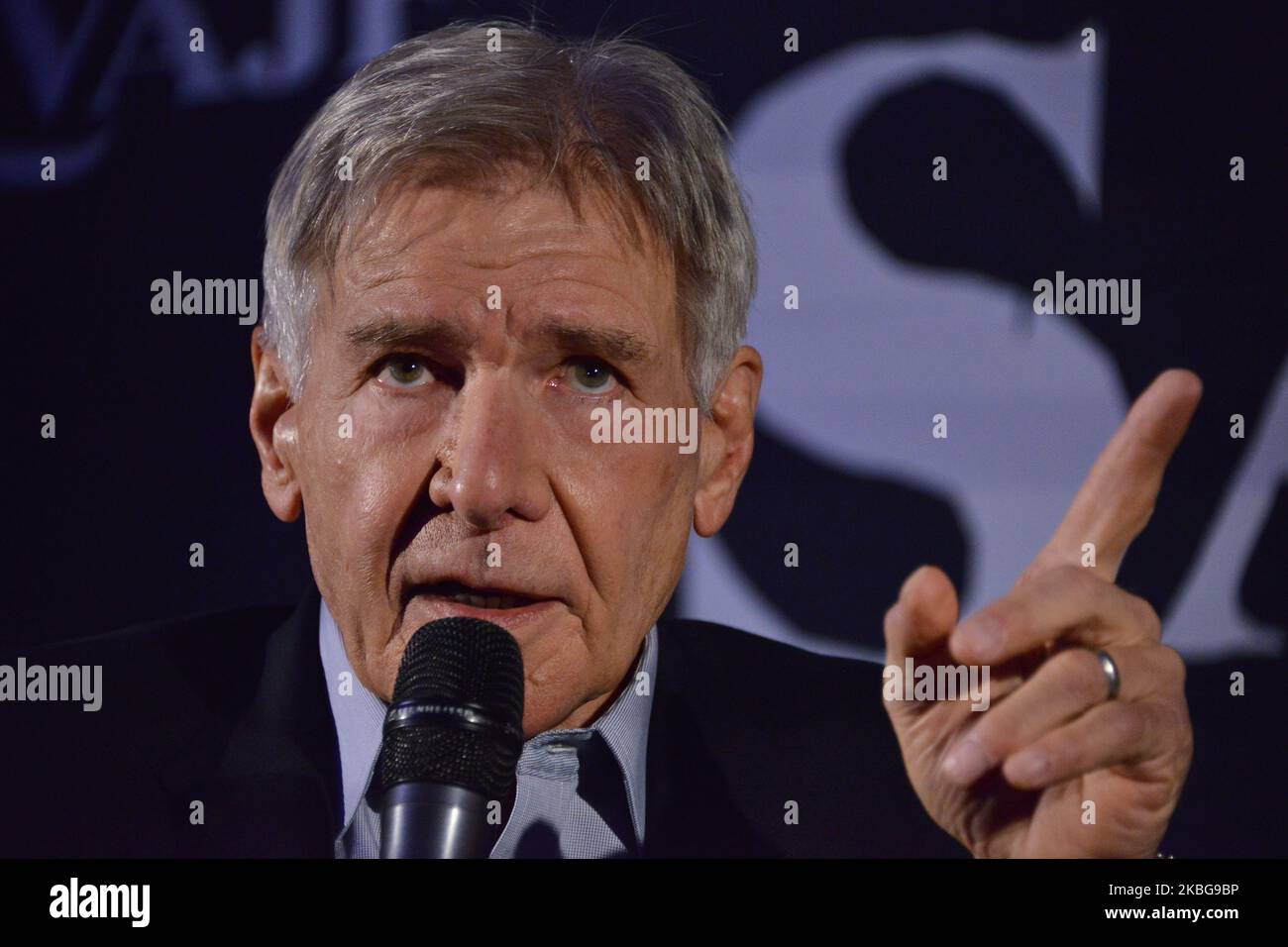 American actor Harrison Ford speaks during The Call of the Wild film ...