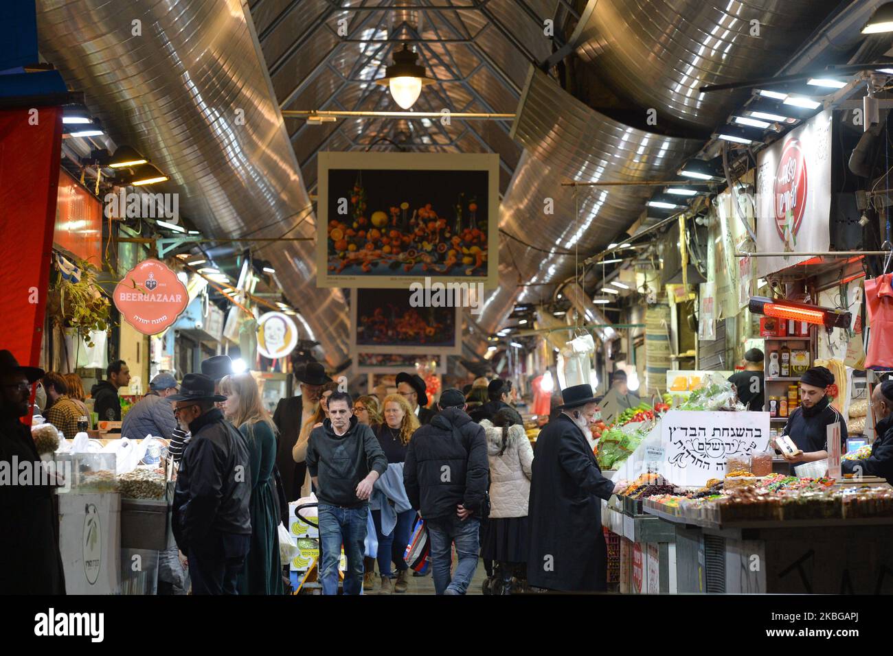 A night scene from Jerusalem's Mahane Yehuda Market. On Wednesday ...
